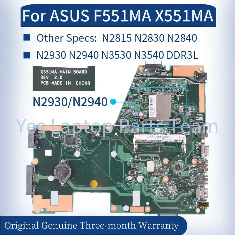 X551MA Para ASUS F551MA R512MA Laptop Mainboard N2815 N2830 N2930 N2940 ...