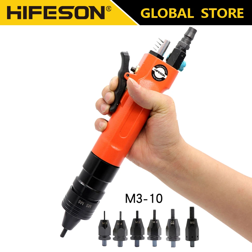 HIFESON Pneumatic Air Rivet Nut Gun Insert Threaded Pull Setter Riveter ...