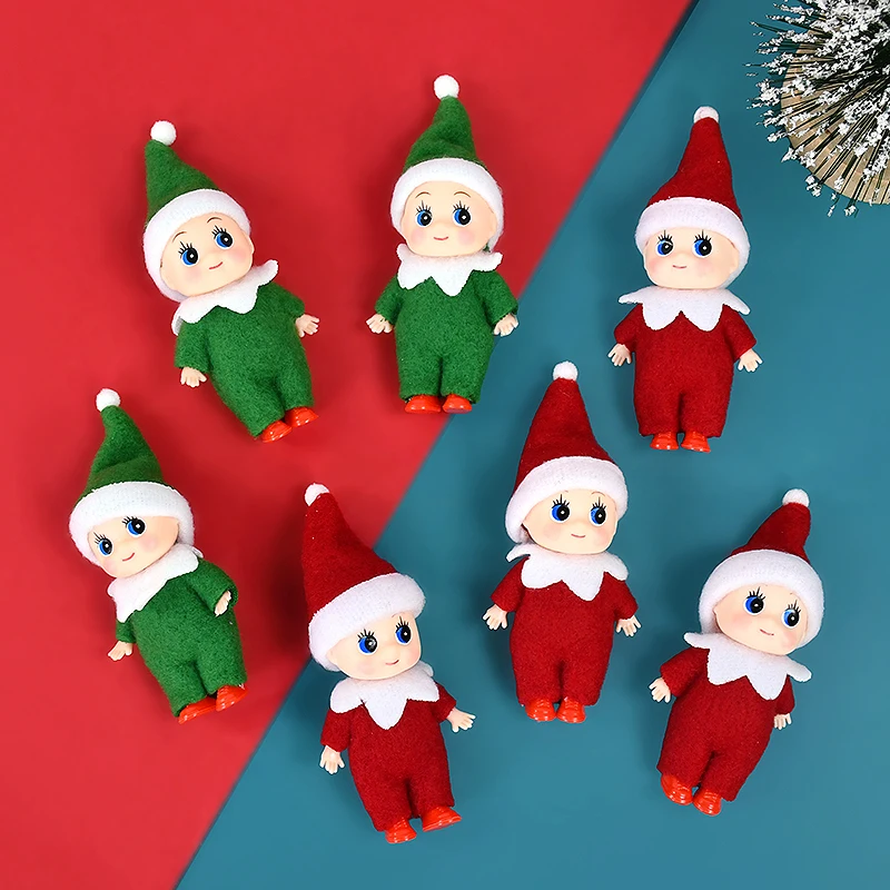 Christmas Cute Baby Elf Mini Tiny Doll Twins Toddler Dolls Toy On Shelf ...