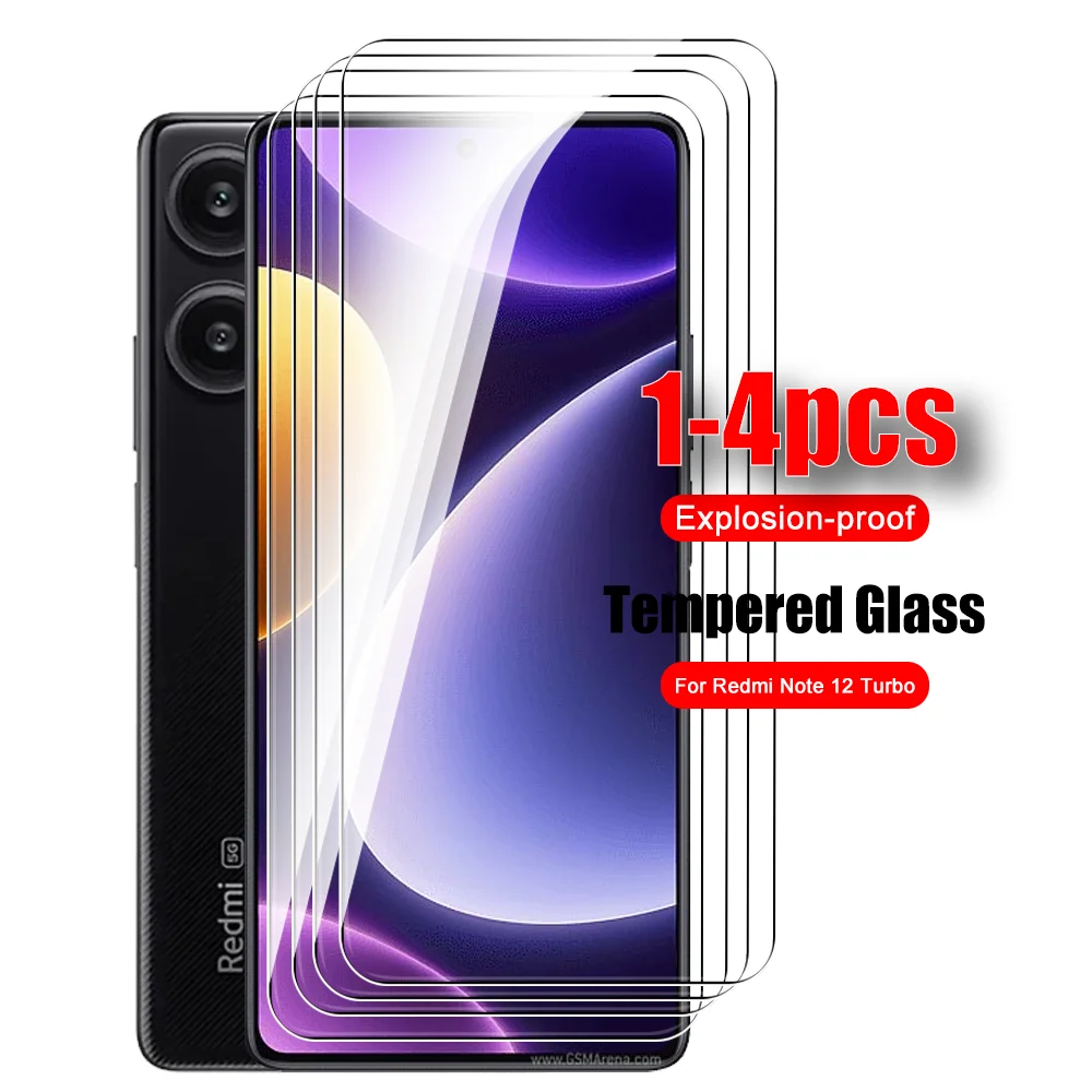 For Xiaomi Redmi Note 12 Turbo 5G Glass 1 4Pcs Tempered Glass Radmi ...