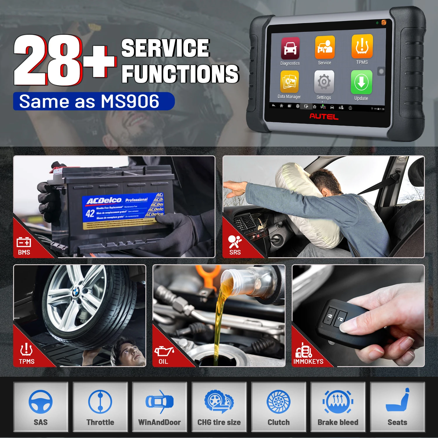 Autel MaxiCOM MK808TS Same As MK808/MX808/MK808BT TS608