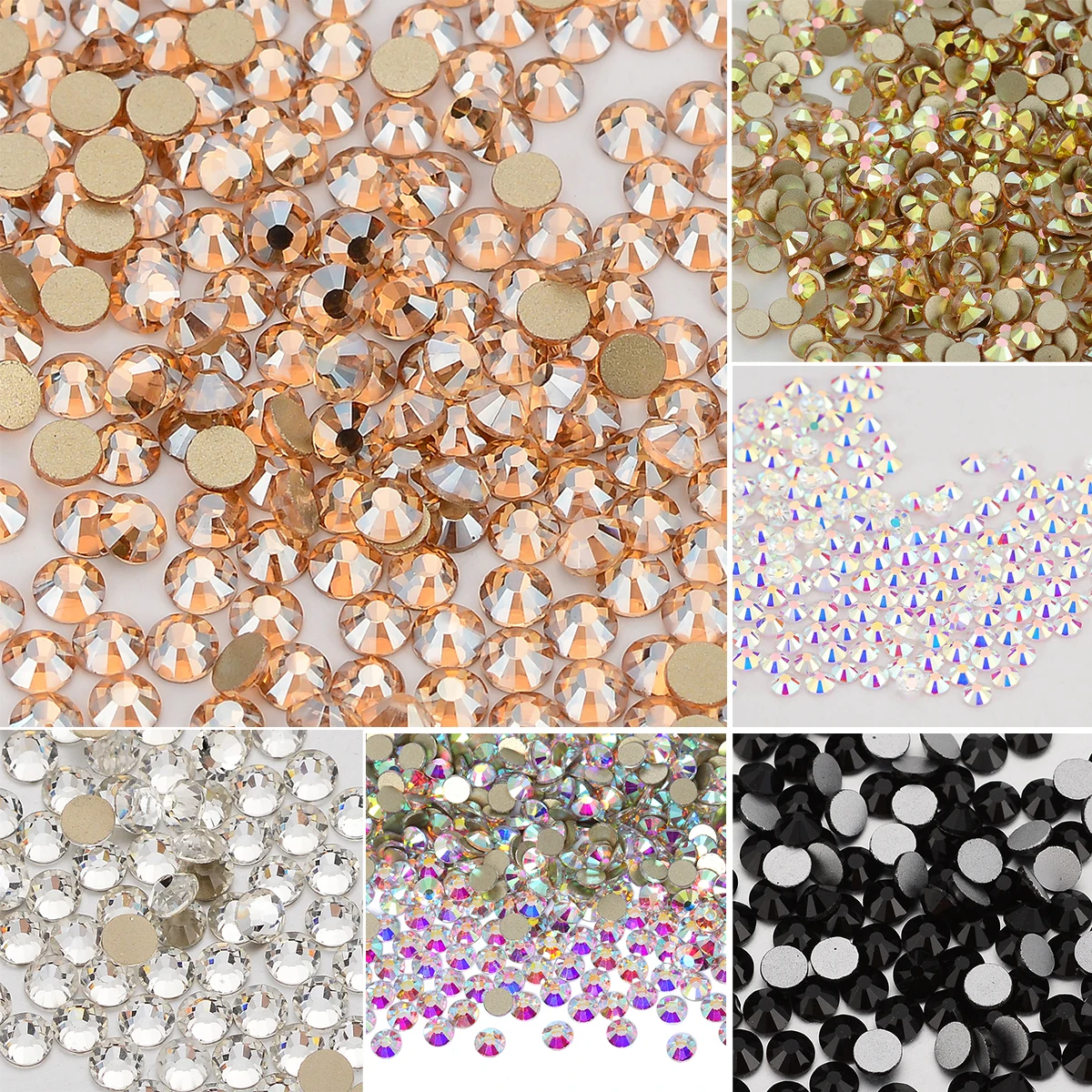 High Quality Glass Flat Back Rhinestones Glitter Crystal AB Stones ...