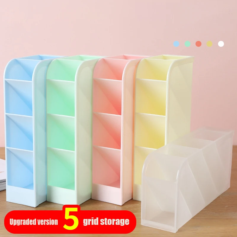 Desktop-Storage-Bin-Kawaii-Color-5-Gird-Desktop-Organizer-Pen-Holder ...