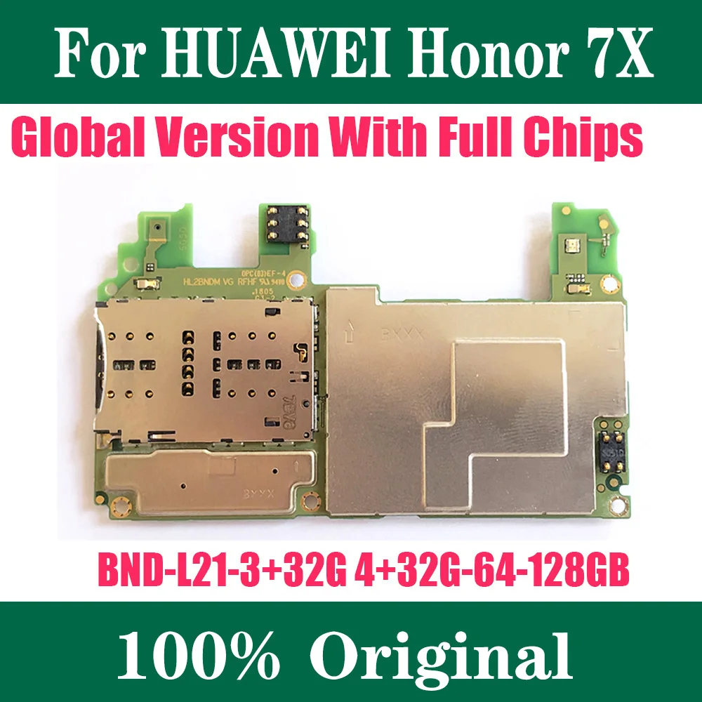 32gb 64gb 128gb For Huawei Honor 7x Motherboard Bnd-l21 Global Version ...