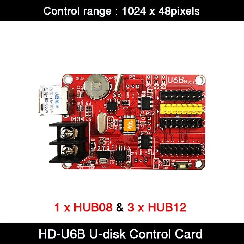 Huidu controlador de pantalla LED HD U6B, disco U de un solo y dos ...