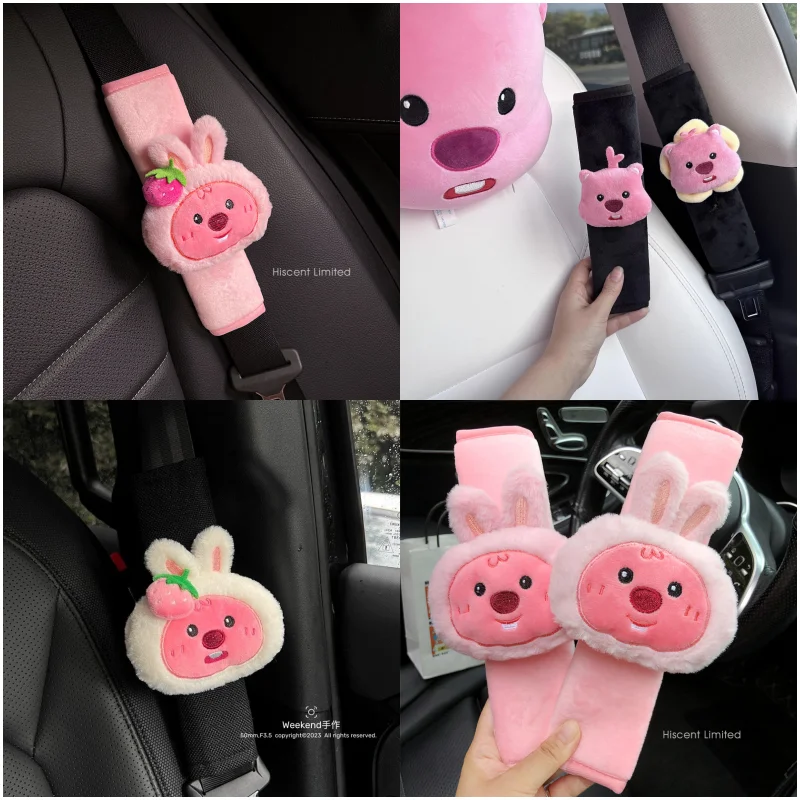Cartoon-Anime-Loopy-Plush-Doll-Car-Seat-Belt-Cover-Kawaii-Cute-Plushie ...
