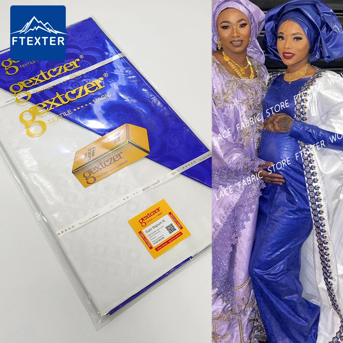 2-5-2-5-Yards-Two-Color-Basin-Riche-African-Lace-Fabric-For-Women-Or ...