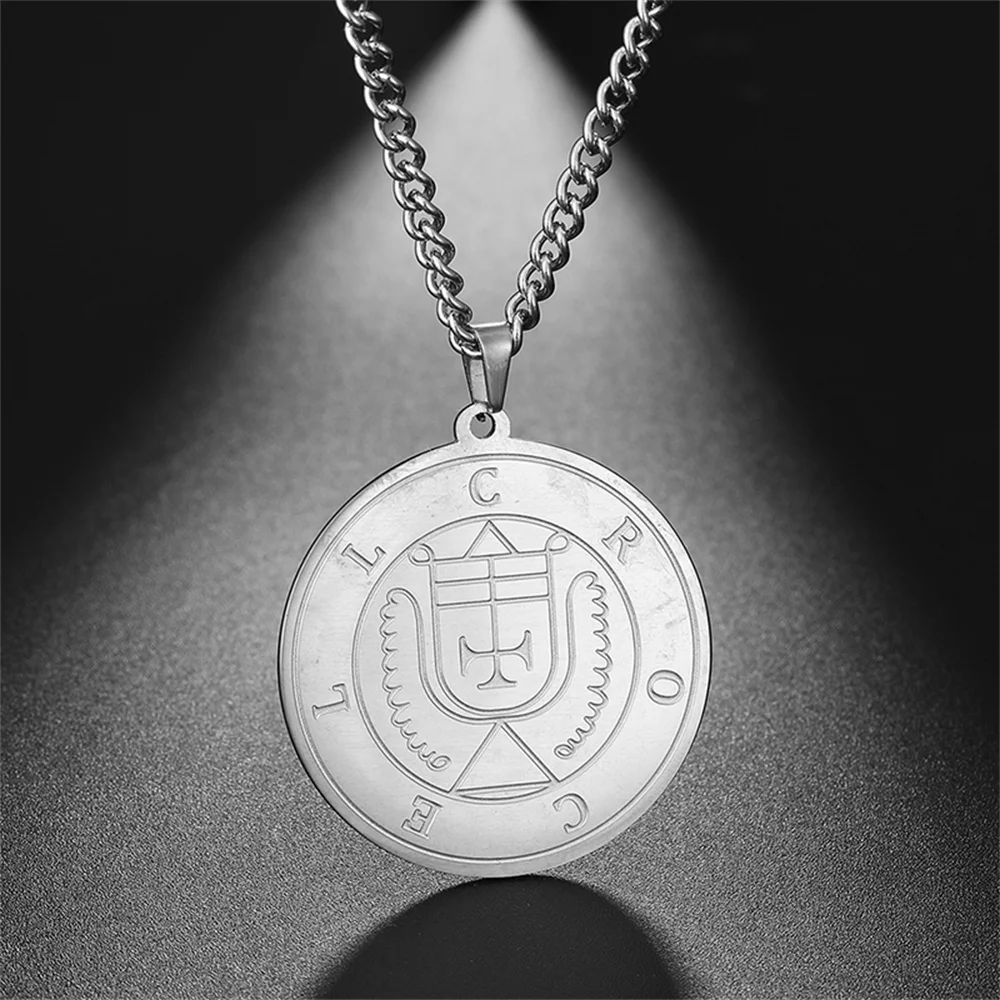 EUEAVAN Stainless Steel Great Prince Symbol Amulet Necklace Key of ...