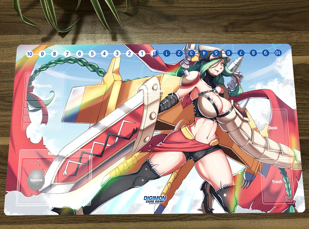 디지몬 듀엘 플레이매트 머바몬 트레이딩 카드 게임 매트, DTCG CCG 매트, 고무 마우스 패드, 데스크 패드, TCG 플레이 매트 및 카드 존 무료 가방 ...