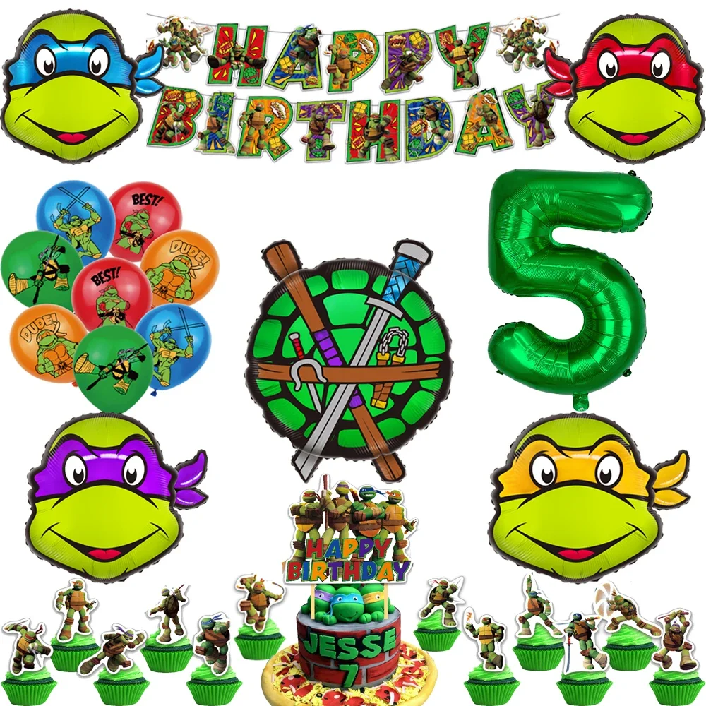 Ninjaed-Turtle-Birthday-Party-Decoration-Tortoise-Balloon-Banner ...