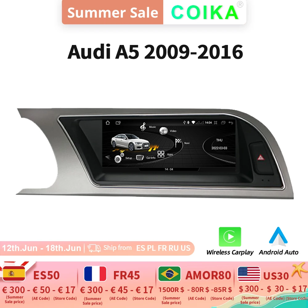 Android 10 System Car Display Screen For Audi A5 09-16 Wifi Google 2 ...