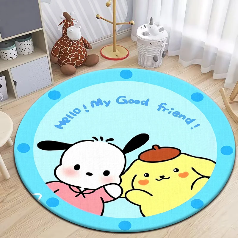 Sanrio-Pochacco-Cartoon-HD-Printed-Round-Carpet-for-Living-Room-Rugs ...