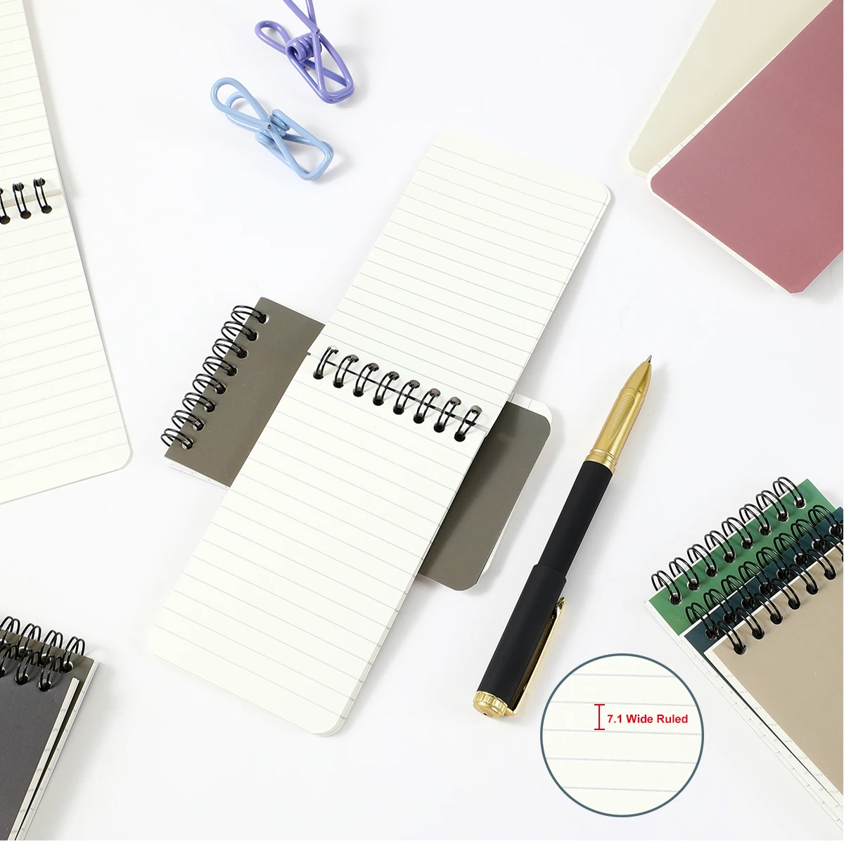 12 Pack 3x5 Pocket Notebooks - Mini Spiral Notepads, 60 Sheets Lined ...