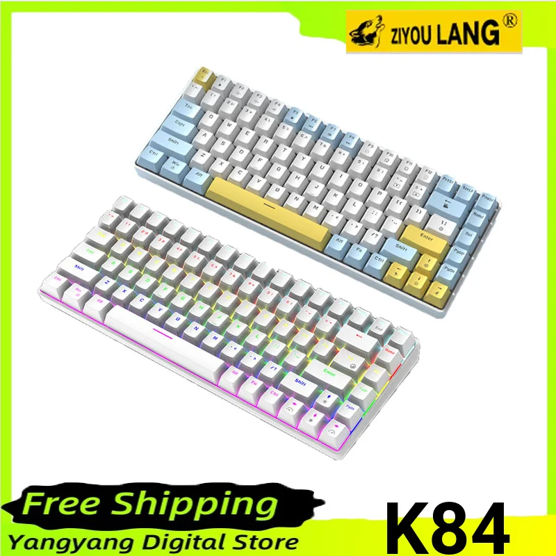 ZIYOULANG-K84-mechanical-keyboard-notebook-RGB-backlight-full-key-hot ...