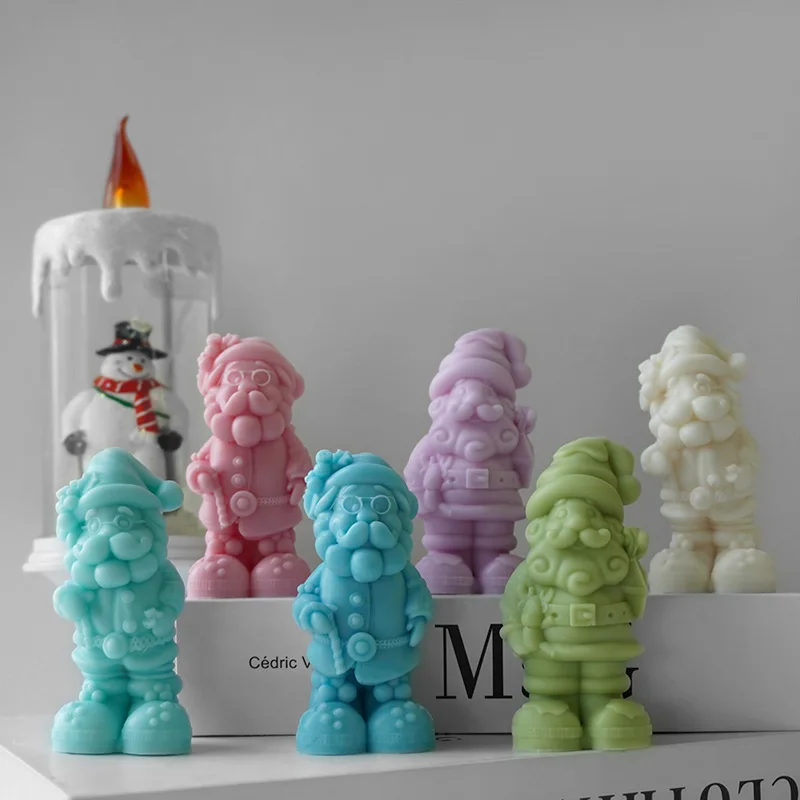 Santa Claus Aroma Candle Silicone Mold DIY Christmas Cement Plaster ...