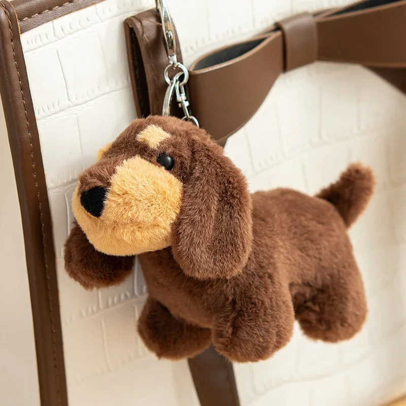 15cm Cartoon Dachshund Keychain Plush Doll Animal Dog Bag Pendant Mini ...