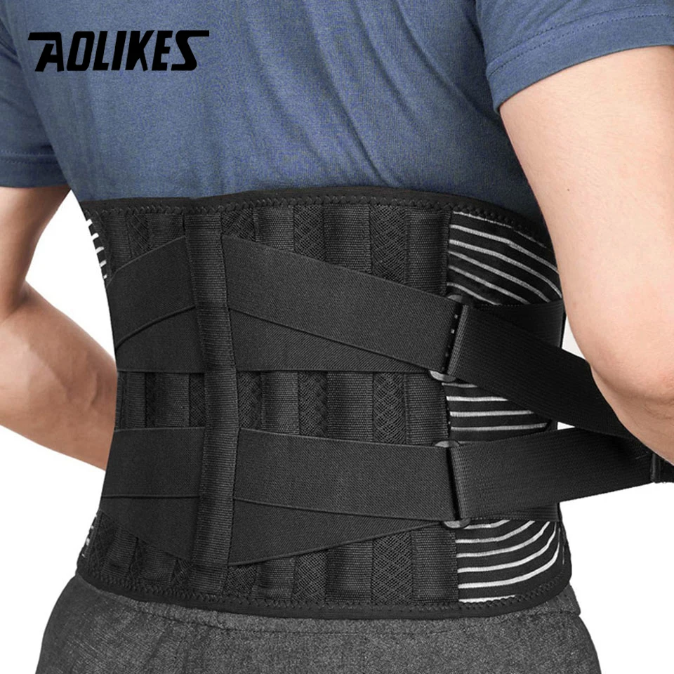 AOLIKES Lower Back Brace with 6 Stays Anti-skid Orthopedic lumbar ...