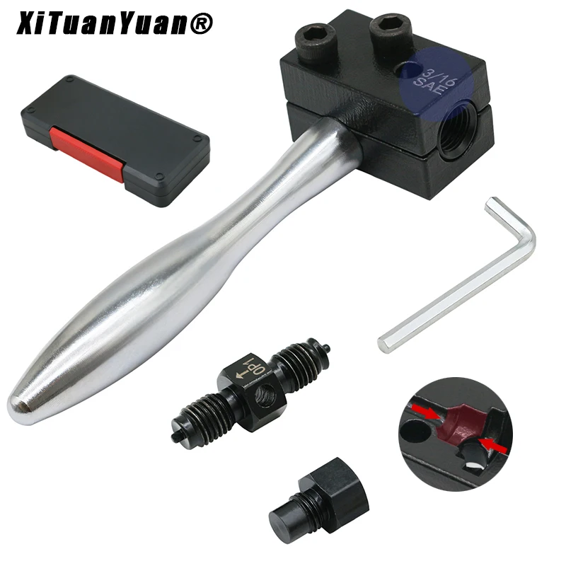 3-16-Brake-Line-Double-Flaring-Tool-Kit-Detachable-Hand-Held-Tube-Flare ...