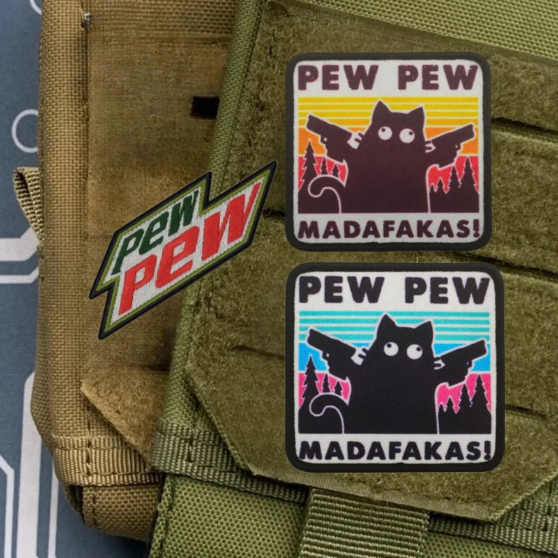 Pew-Pew-Madafakas-Patches-t-ticos-Fun-Bordado-Hook-and-Loop-Patch-Lan-a ...