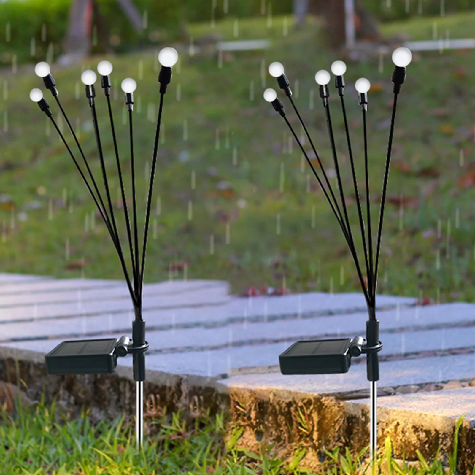 Solar Powered Firefly Lights 2 Pcs DIY Fairy Stake Landscape Light ...