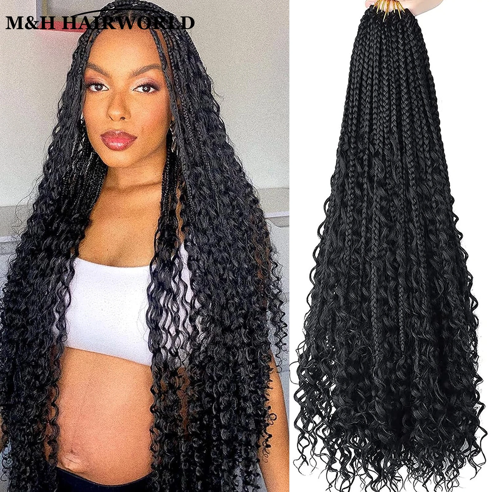 Boho-Box-Braids-Extensions-de-cheveux-au-crochet-pour-femmes-Tresses ...