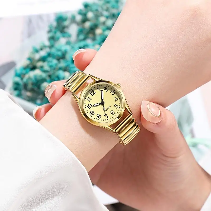 Classic-style-elastic-spring-strap-watch-with-large-digital-quartz ...