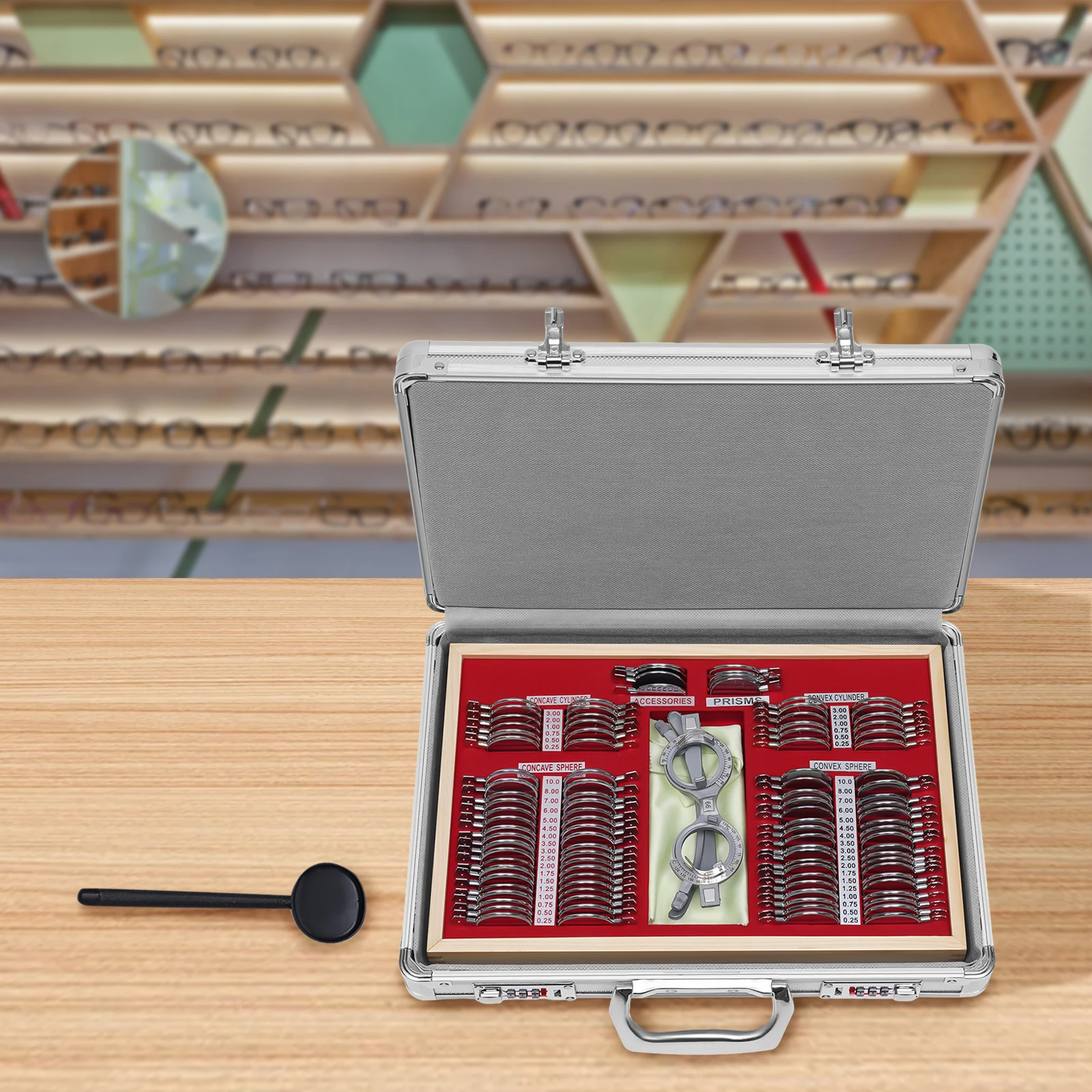 104pcs Optical Trial Lens Set Kit with Carrying Case and Eye Chart ...