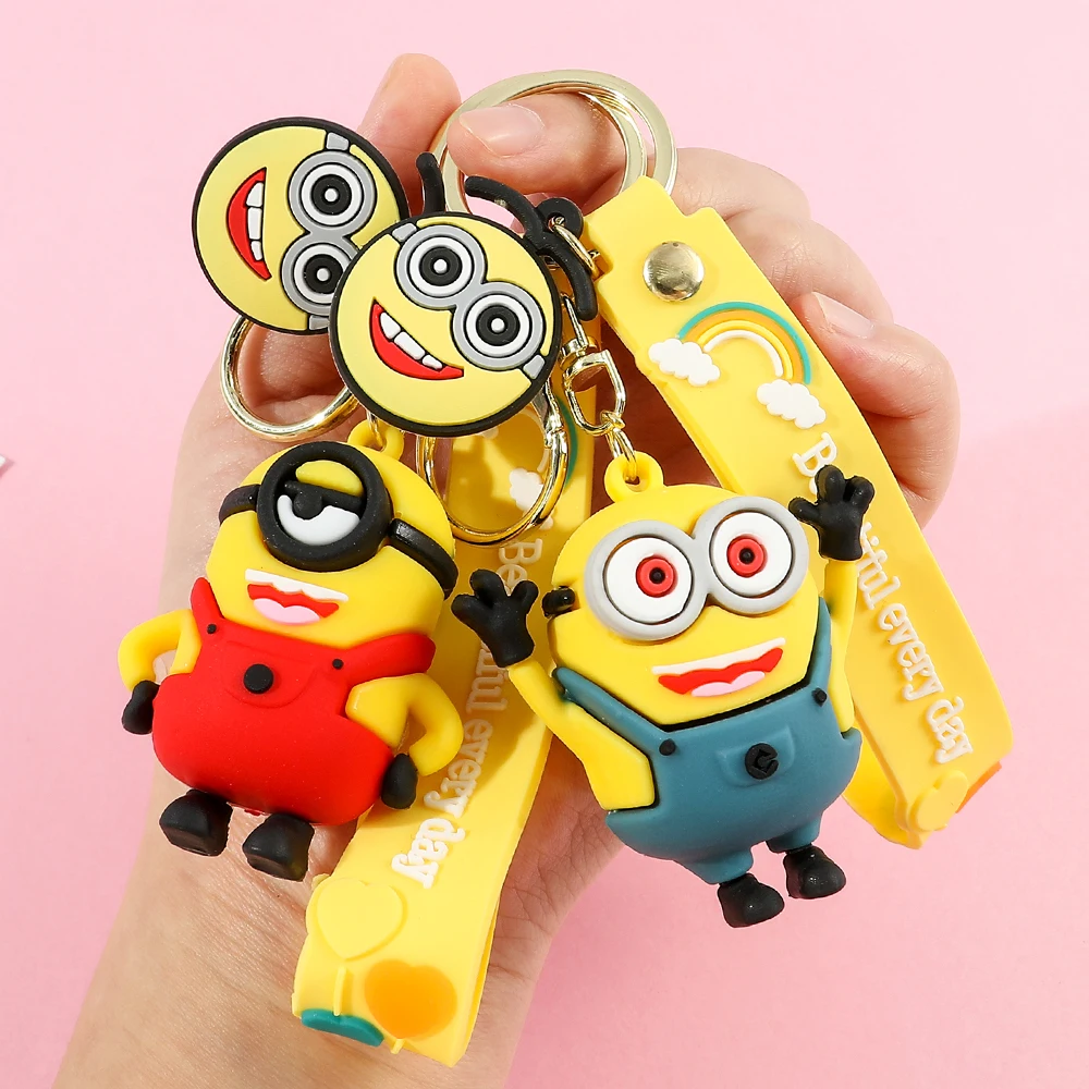 Kawaii-Minions-Anime-Figure-Keychain-Cute-Cartoon-Model-Car-Keychain ...