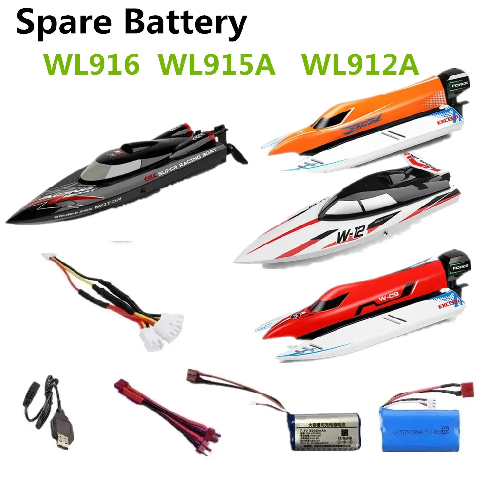 WL916-RC-Boat-Spare-Parts-Battery-7-4V-1500mAh-3000mAh-3-in-1-line ...