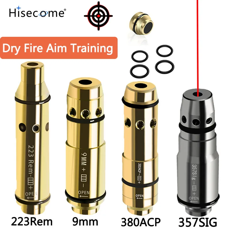 9mm 380ACP 223Rem 357SIG Red Dot Laser Training Bullet Dry Fire Aiming ...