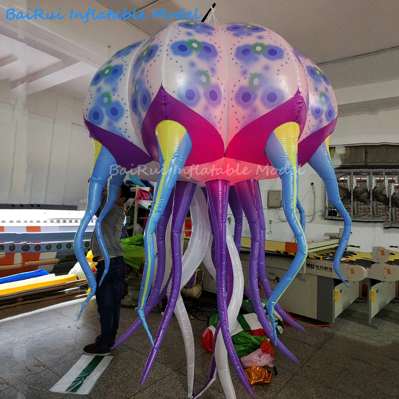 Large Inflatable Jelly Fish Colorful LED Jellyfish Hanging Glowing ...