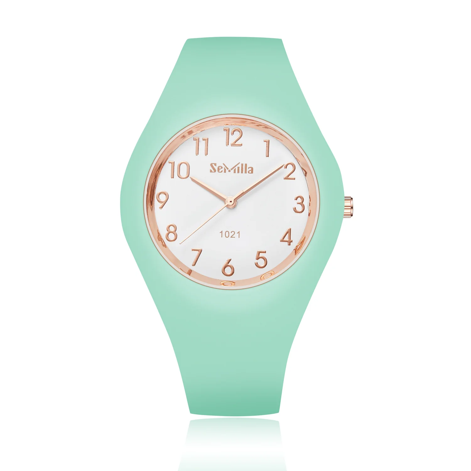 Women Silicone Watch Soft Rubber Band Quartz Wristwatch Simple ...