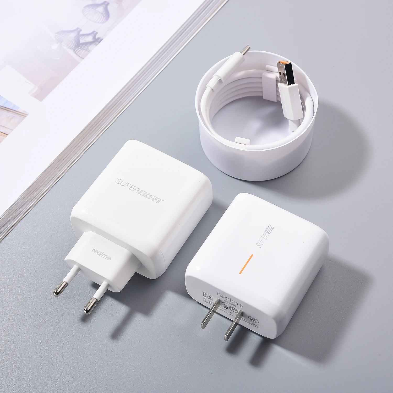 65W-Super-Dart-Vooc-Realme-Fast-Charger-EU-US-Wall-adapter-6A-Type-C ...