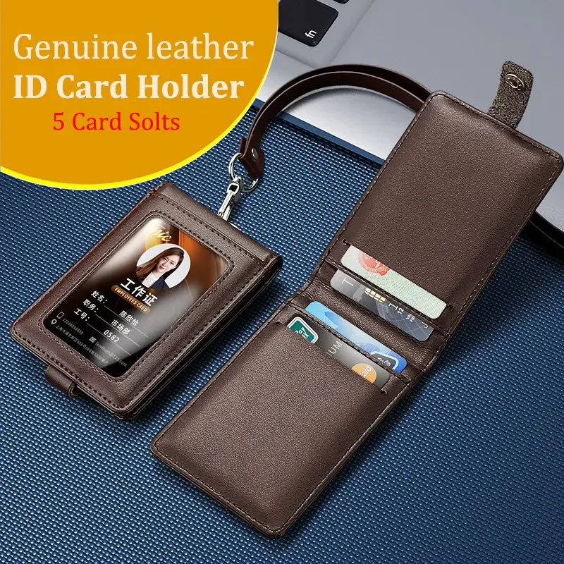 5 Card Slots Badge Holder Clear ID Card Pouch Staff Work Chest Cards ...