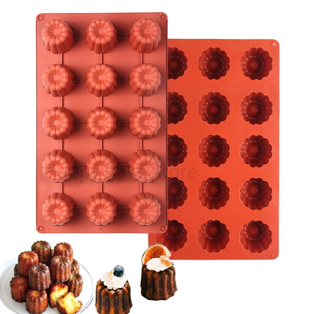15-Cavity-Canele-Silicone-Mold-Nonstick-Canneles-Cake-Pan-Muffin ...