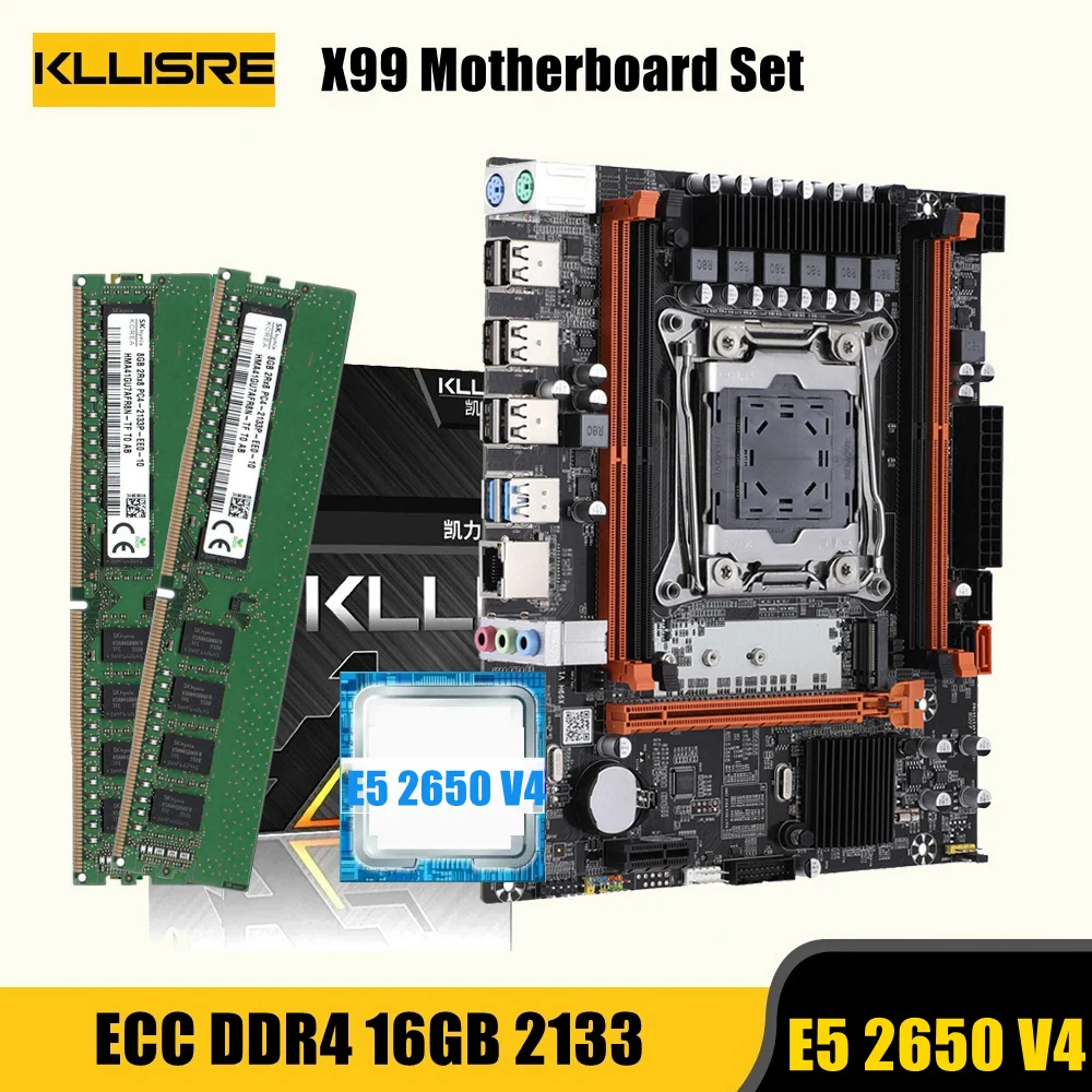 Kllisre X99 Motherboard Combo Kit Set Lga 2011 3 Xeon E5 2650 V4 Cpu