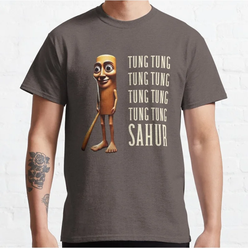 Tung Tung Tung Sahr cerebro italiano divertido meme camiseta para ...