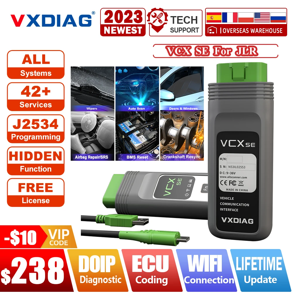 VXDIAG VCX VX708 for JLR Doip OBD2 Scanner VCX SE For JLR SDD ...