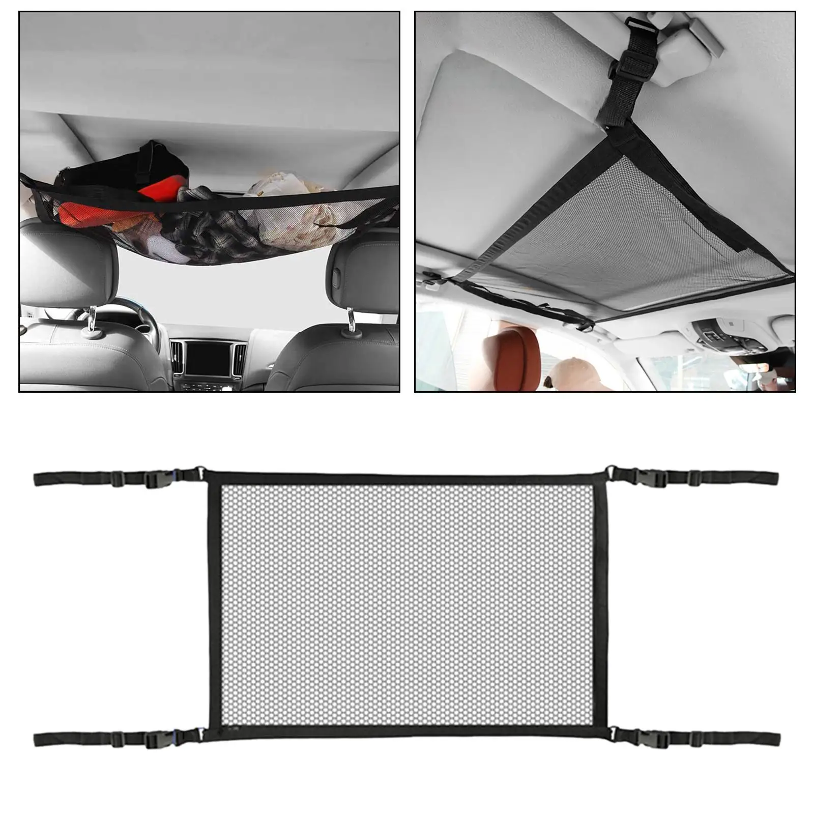 Car-Roof-Storage-Bag-Interior-Cargo-Net-with-4-Thick-Belts-Sundries ...