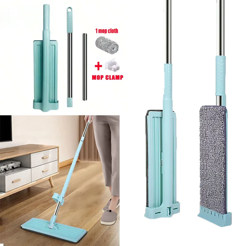 Mop Wet and Dry Dual-purpose Lazy Hands-free Flat Mop Household Dry ...