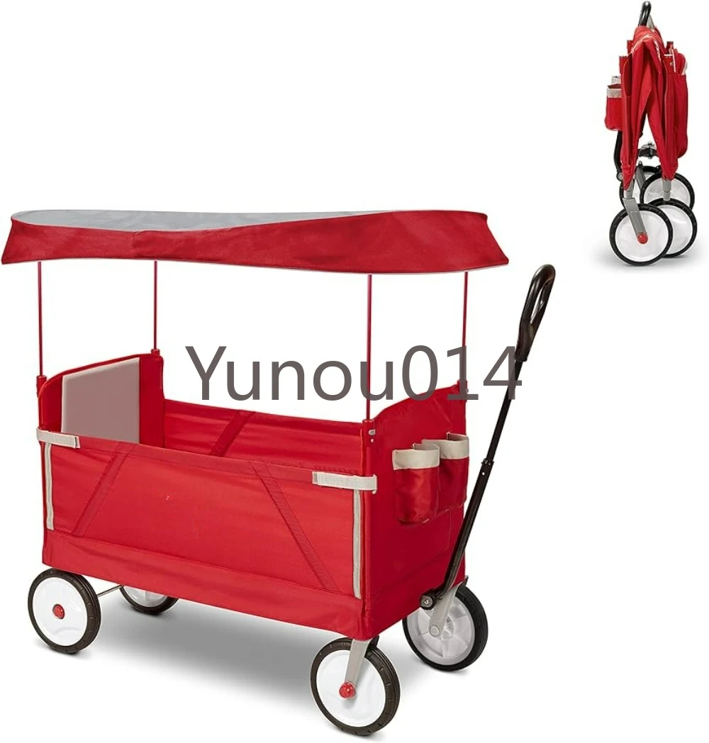 EZ-Folding-Outdoor-Collapsible-Wagon-for-Kids-and-Cargo-Red-Folding ...