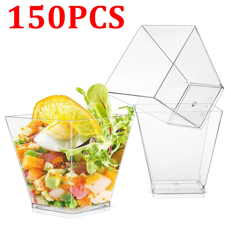 25-150Pcs-Food-Dessert-Serving-Cups-Plastic-Cups-Dessert-Shop-Party ...