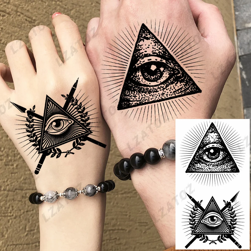 Evil Eye Triangle Tattoo