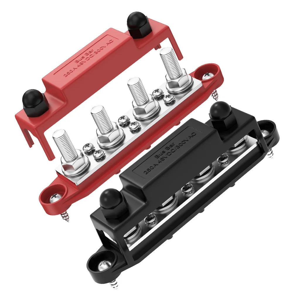 Busbar-BB250-T4M10-250A-Distribution-Block-High-Current-Bus-Terminal ...
