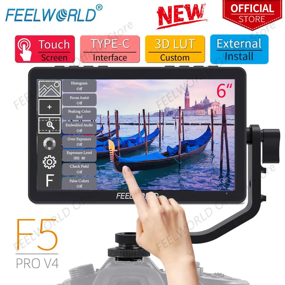Feelworld-Monitor-de-campo-da-c-mera-DSLR-F5-Pro-V4-6-Touch-Screen ...