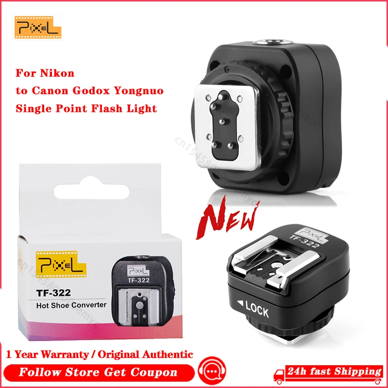 Pixel-TF-322-New-Hot-Shoe-Hotshoe-Adapter-Converter-For-Nikon-to-Canon ...