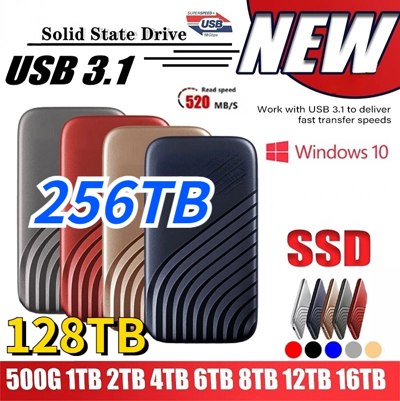 New-High-Speed-Protable-SSD-500GB-1TB-SSD-Type-C-USB3-1-External-Solid ...