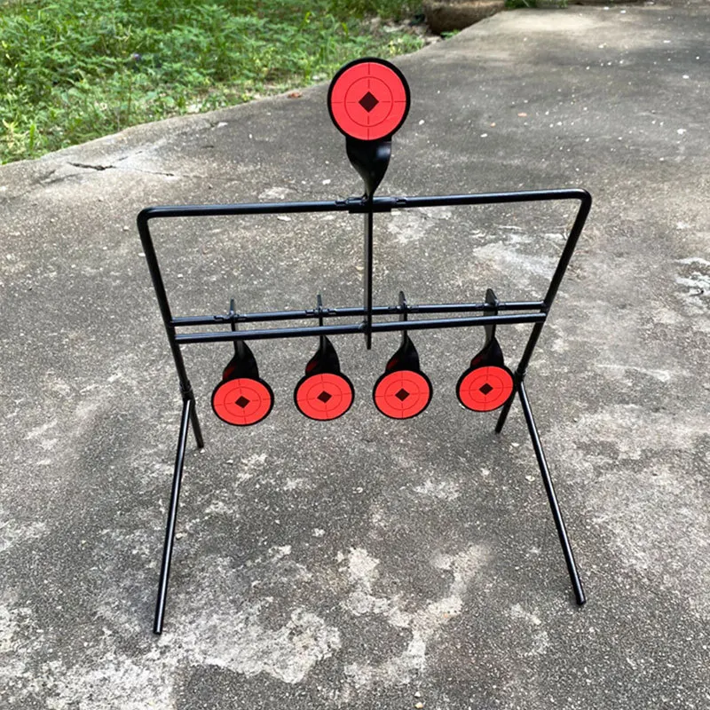 5-Plates-Targets-Automatic-Reset-Rotating-Gun-Rifle-Metal-Shooting ...