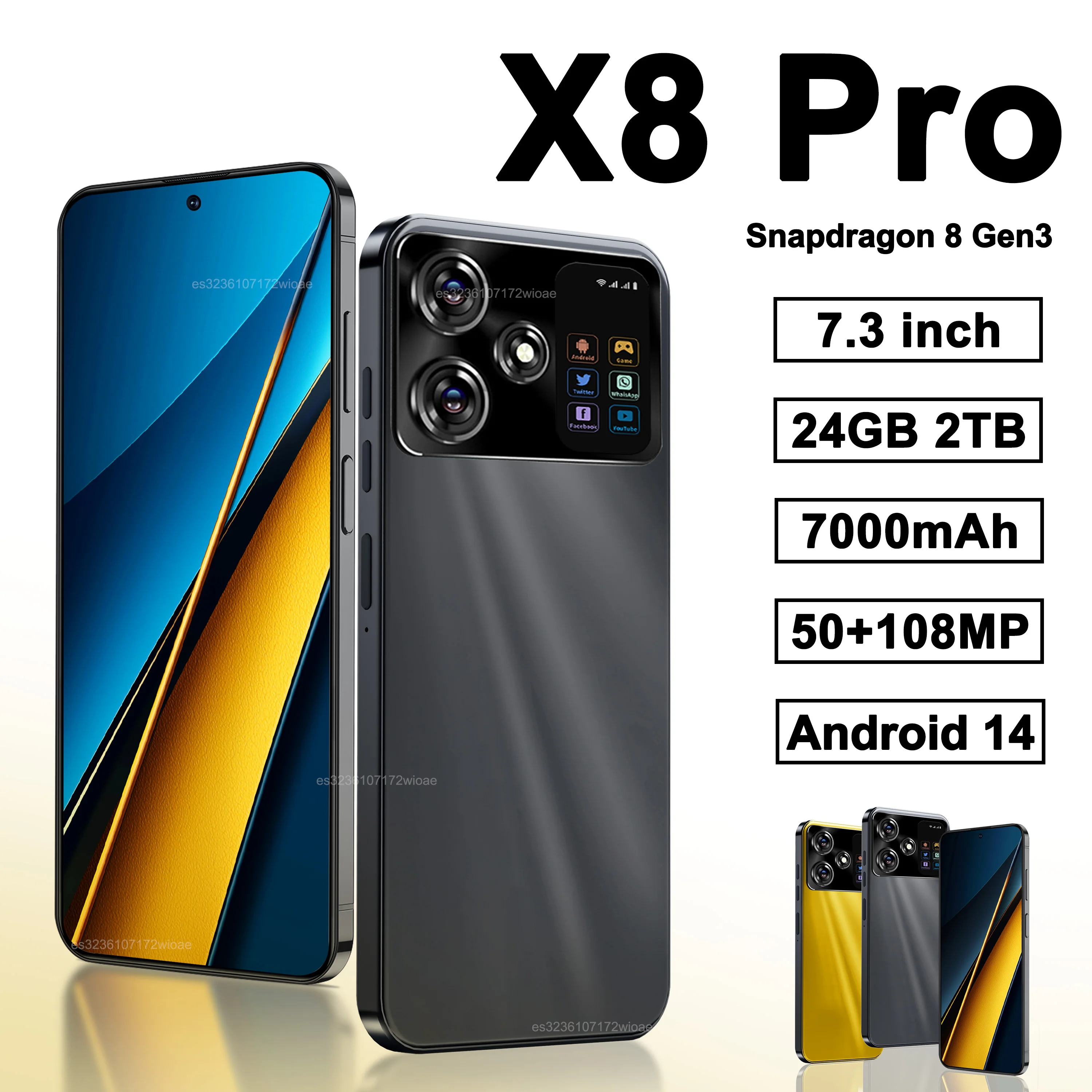 Original-X8-Pro-Smartphone-7-3inch-Global-Version-16G-1TB-Snapdragon-8 ...