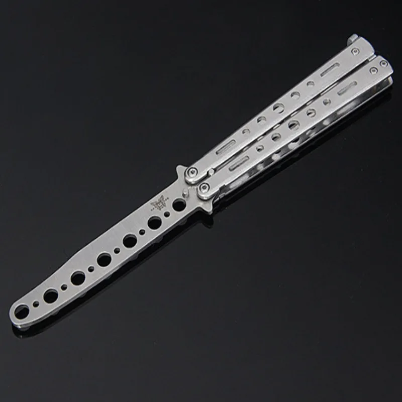 Stainless Steel Butterfly Knife CSGO Balisong Trainer Flipping No Blade ...